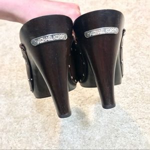 MICHAEL Michael Kors | Shoes | Michael Kors Brown Leather Studded Clogs ...